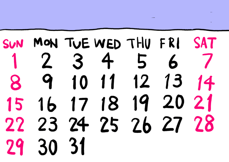 【イラスト】手書き風カレンダー | にほんご教師ピック